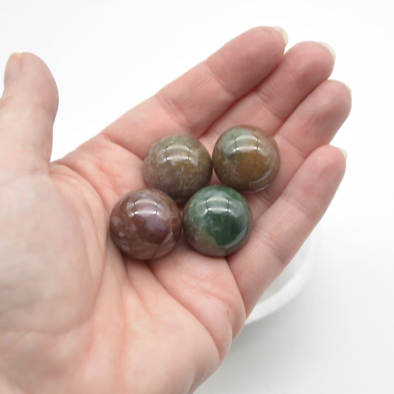 Indian Agate Sphere Ball – 2cm – 1 or 4 Count – Calder Crystals