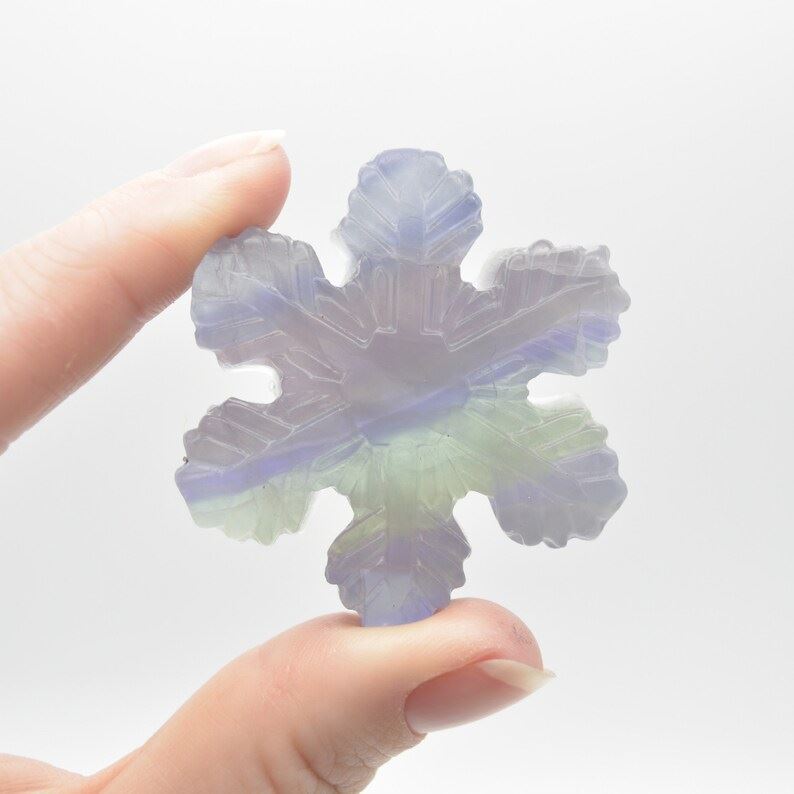 Rainbow Fluorite Snowflake – 53 grams – 5cm x 1cm – Calder Crystals
