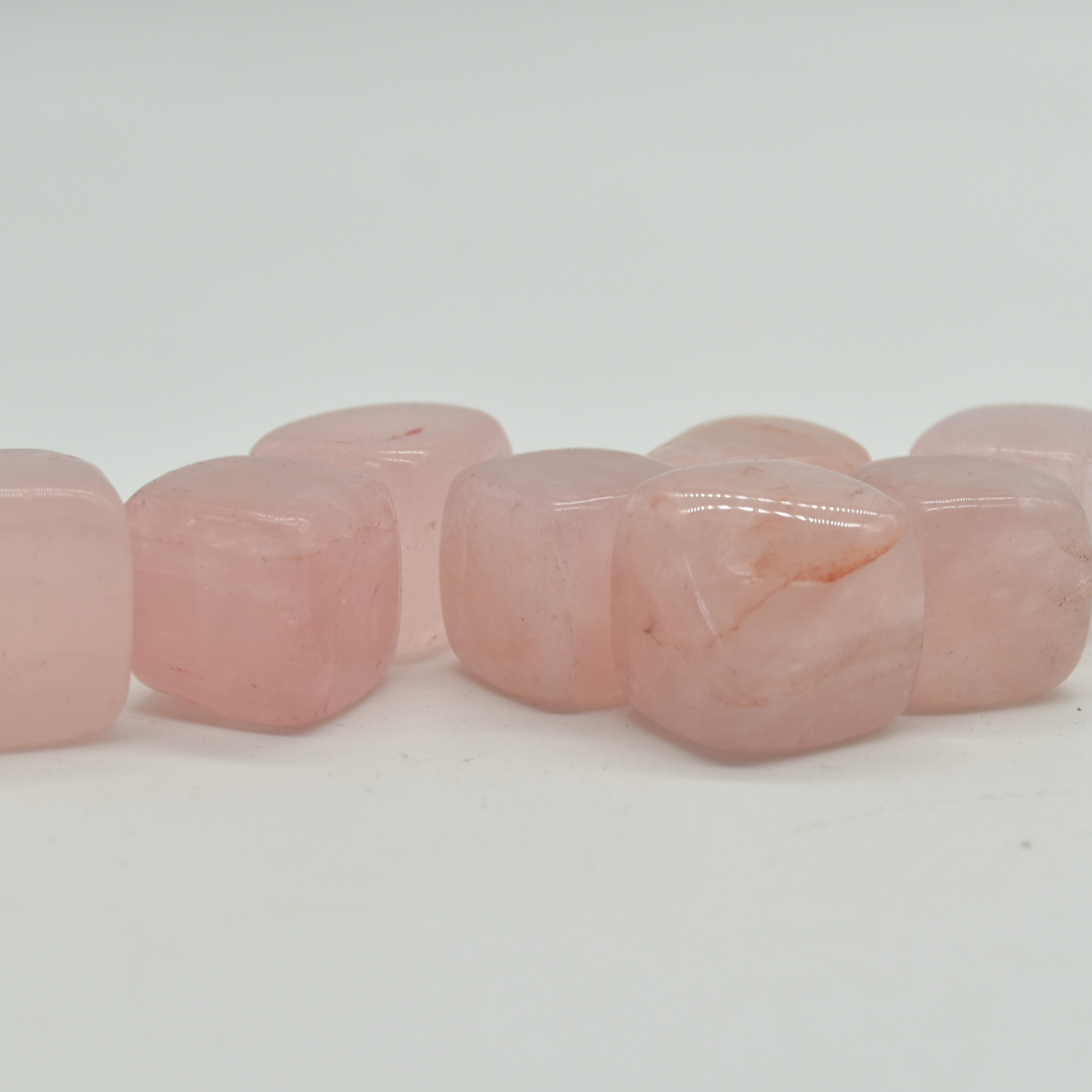 Rose Quartz Gemstone Crystal Cubes – Box Set of 8 – Calder Crystals